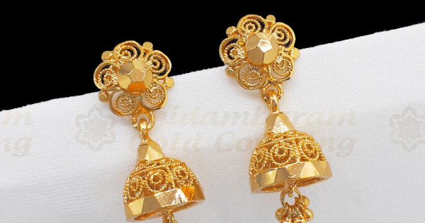 Fancy Design One Gram Gold Jimmiki Type Earrings For Party Wear ER2203