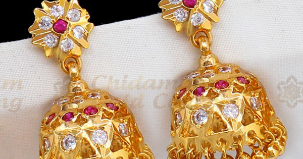 Buy Gold Jimiki Design Impon Earrings For Wedding Wear ER2221