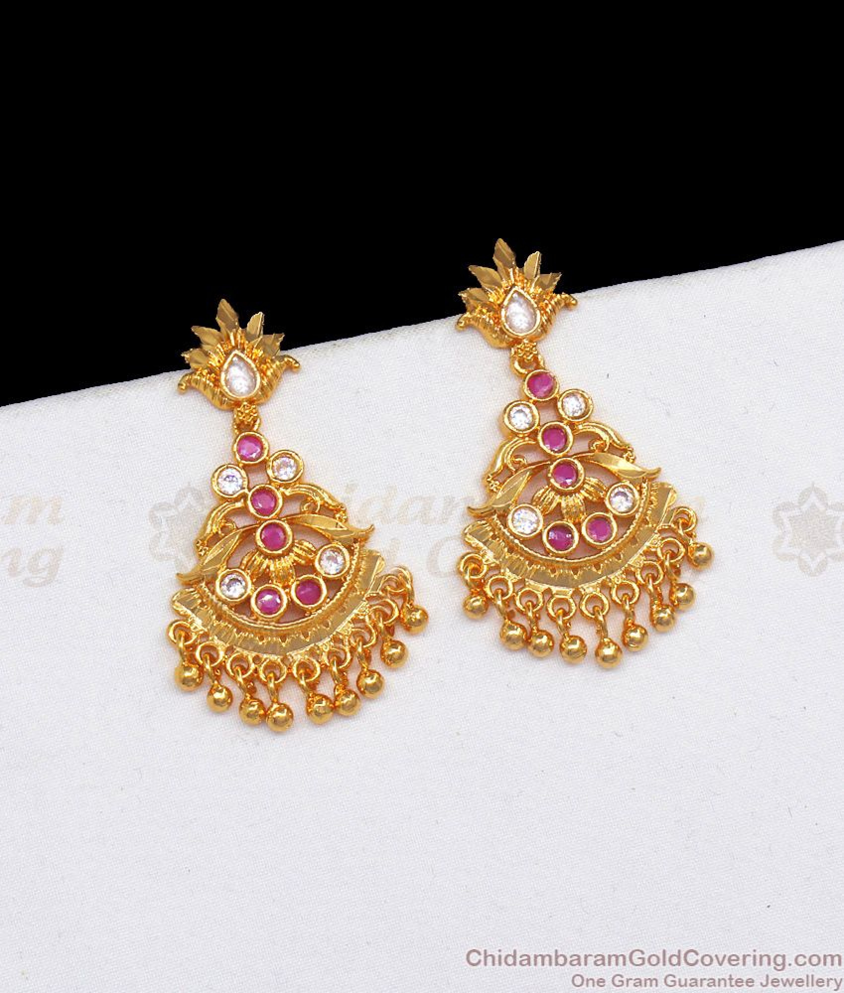 Gold Earring Dangler From Chidambaram Gold Covering ER2302