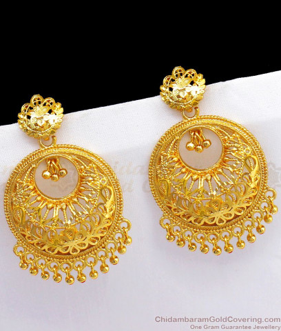 New Collection Pavala Stone Gold Haram With Earrings HR1885