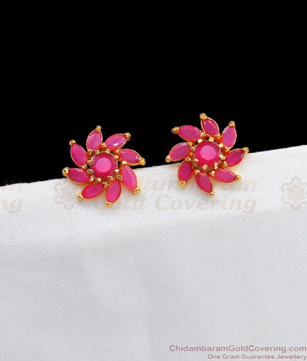Beautiful Gold Tone Thodu Flower Design Jhumki Earrings Buy Online ER1241