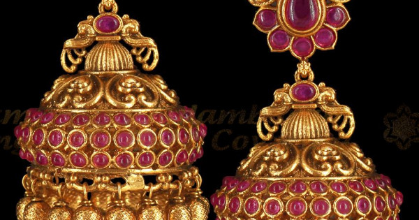 Premium Antique Big Jimiki Peacock Design Earrings Bridal Wear ER2726