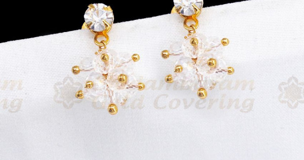 Crystal White Stone Stud Type Multi Use Gold Earring ER2813