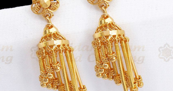 Rain Drops Step Jhumki One Gram Gold Earrings Collection ER2825