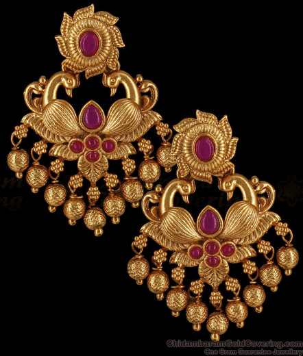Temple Earring, Original Kundan work Imitation Jewelry, Kemp Earring