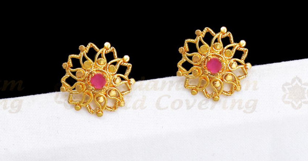 Ear Rings, Studs, Ruby and American Stone Ad Stones Studs, Baby ...