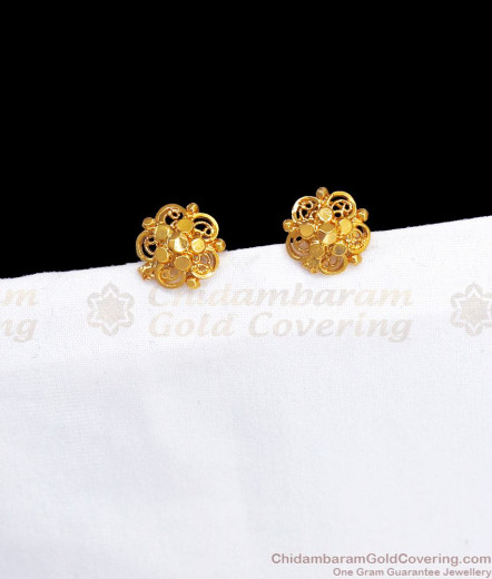 Mini Flower Design Gold Stud Earring Daily Wear ER2891