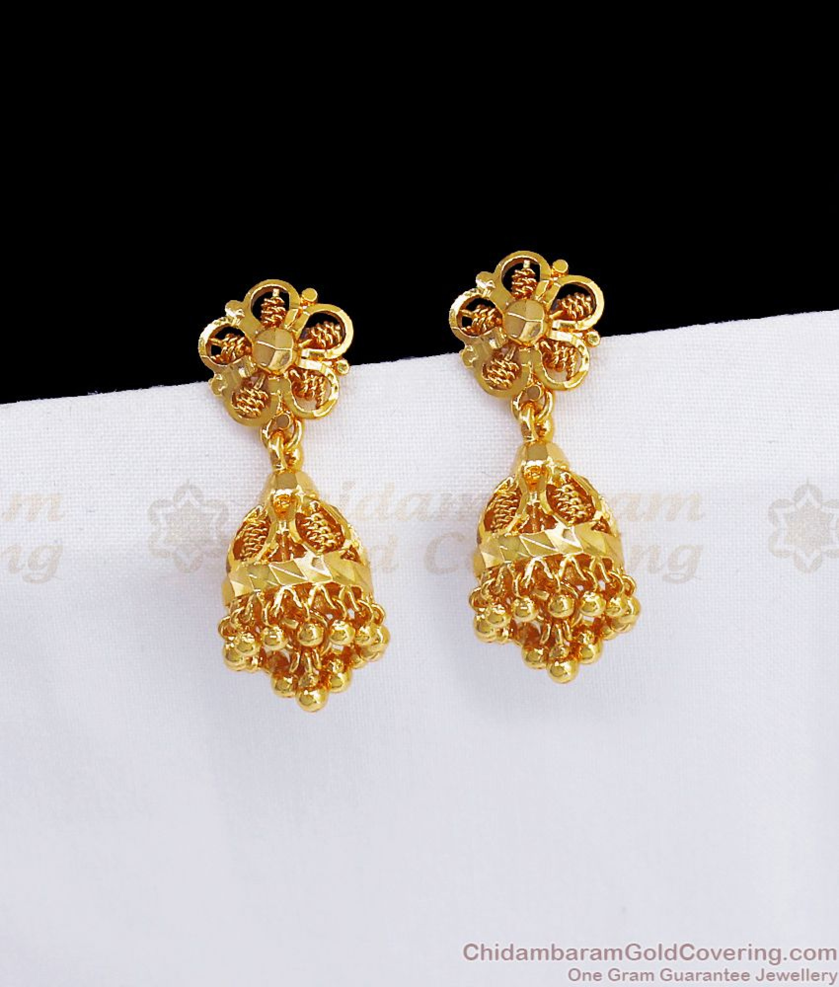 South Indian Net Pattern Light Weight Mini Jhumki Earring ER2924