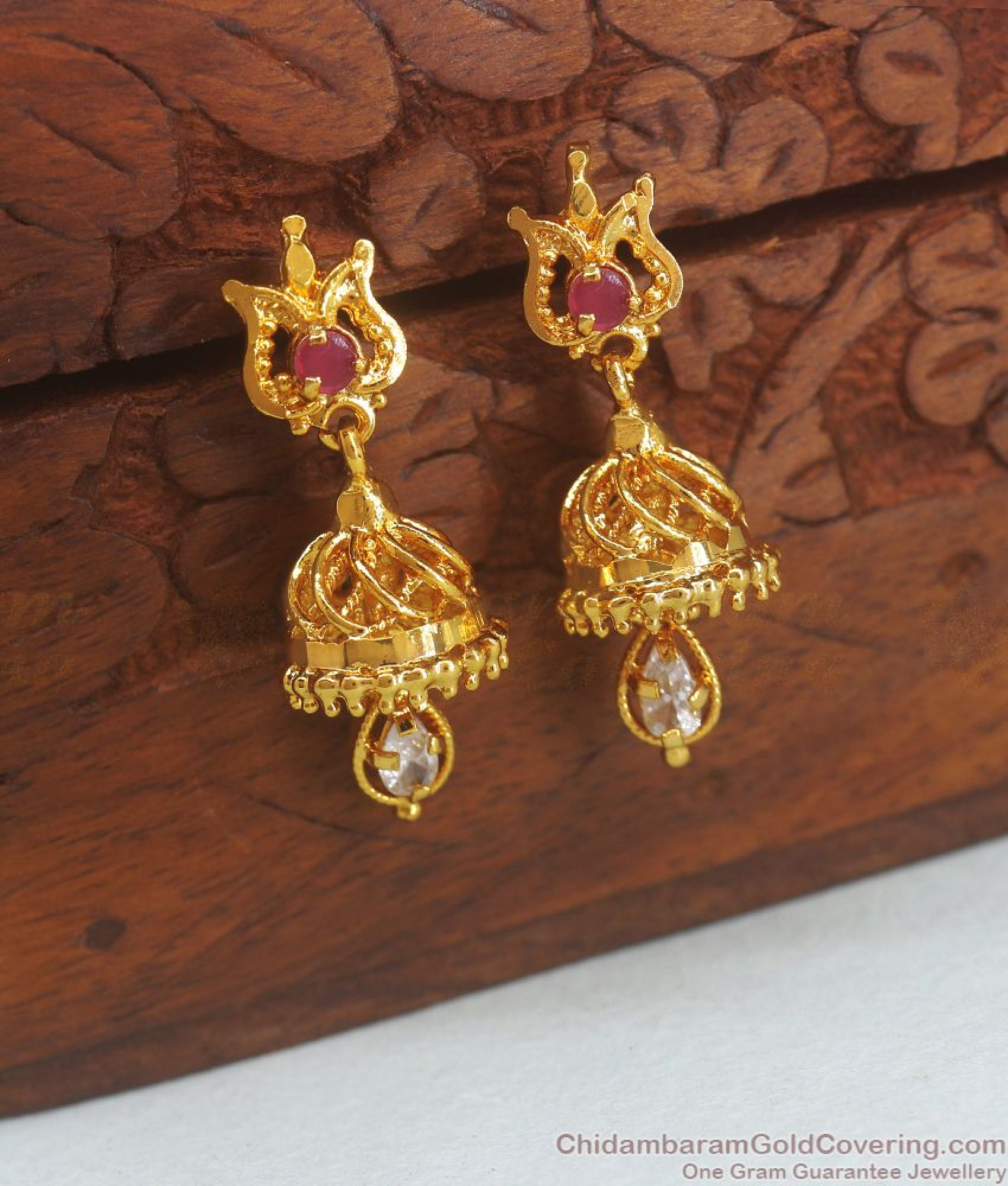 Buy Online Gold Plated Earring Small Jhumki With AD Stone ER3116