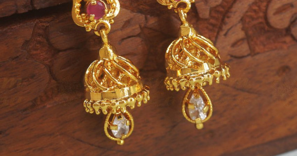 Buy Online Gold Plated Earring Small Jhumki With AD Stone ER3116