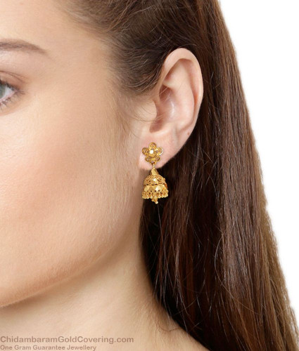Simple gold jhumka earrings store