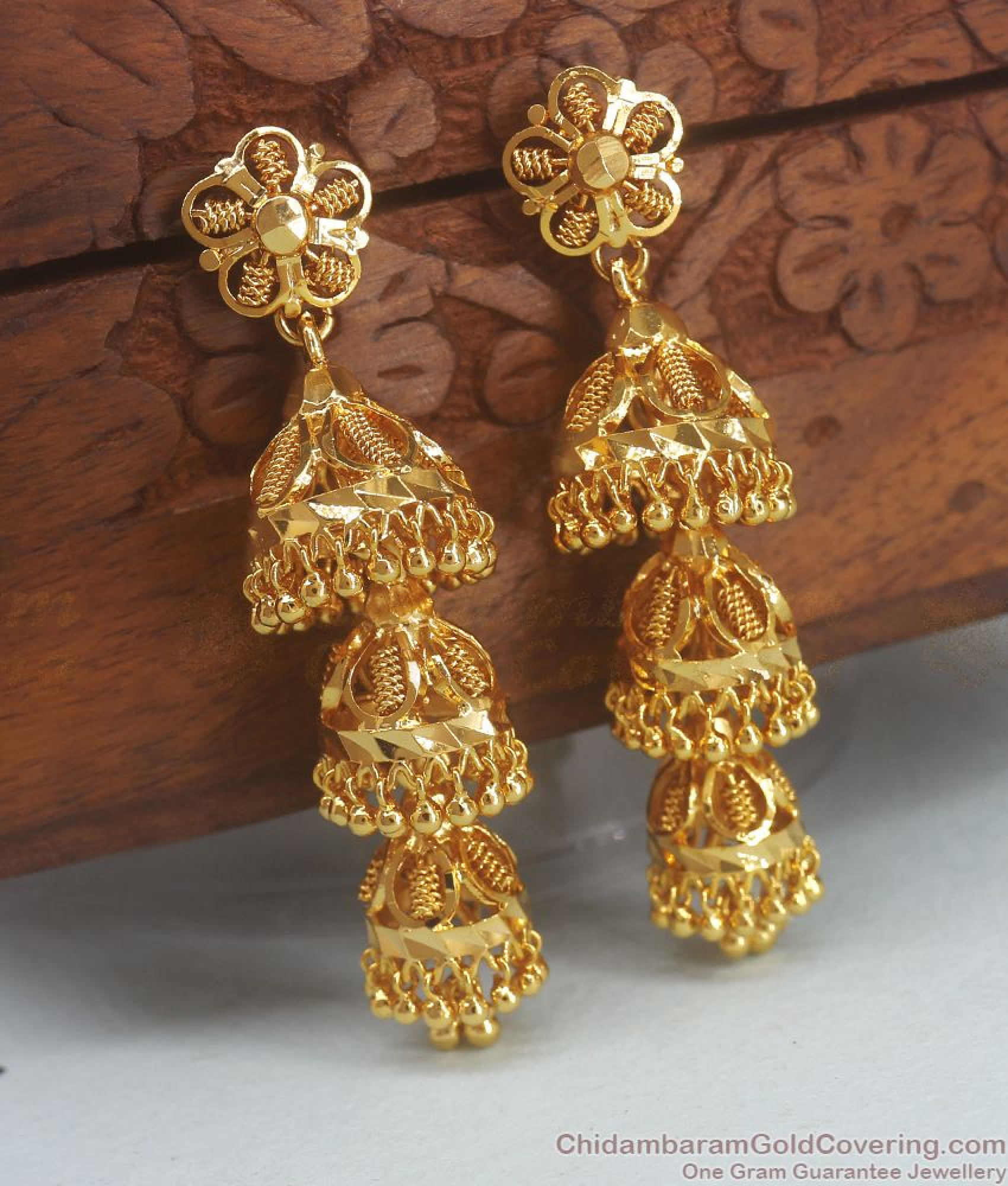 Buy Multi Adukku 1 Gram Gold Jhumki Shop Online ER3131