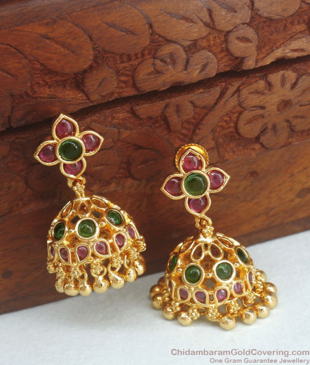 Gold Plated Jhumki Design Online with Guarantee