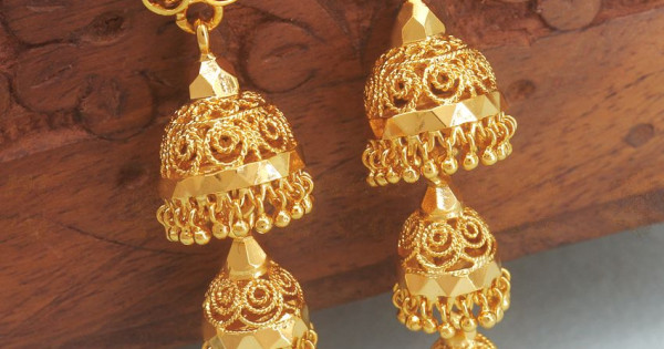 Buy Online Gold Plated Adukku Jhumki Bridal Collection ER3175