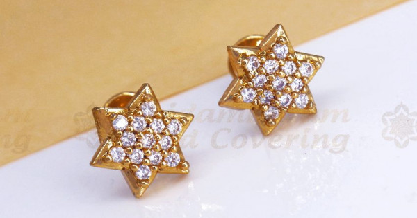 Tiny Star Shaped Gold Stud Earring With Price ER3218