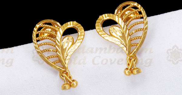 One Gram Gold Stud Earring Heart Design ER3312
