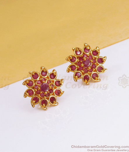 Ear Rings, Studs, Ruby and American Stone Ad Stones Studs, Baby ...