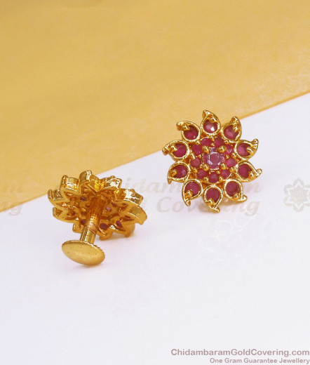 Ear Rings, Studs, Ruby and American Stone Ad Stones Studs, Baby ...