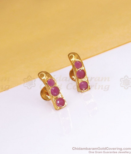 Ear Rings, Studs, Ruby and American Stone Ad Stones Studs, Baby ...