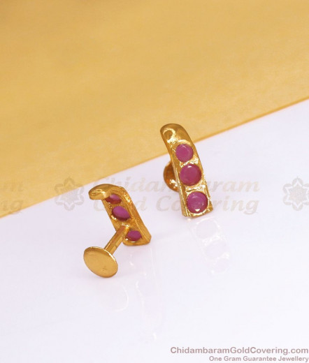 Ear Rings, Studs, Ruby and American Stone Ad Stones Studs, Baby ...