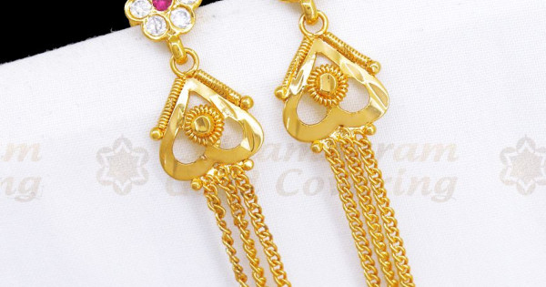 Real Gold Pattern Dangler Impon Design Shop Online ER3419