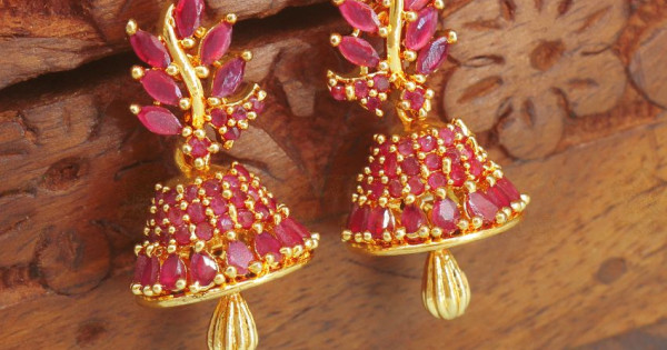 Stylish Ruby Stone Gold Jhumka Women Online Fashion ER3470