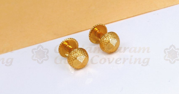One Gram Gold Stud Dotted Design Shop Online ER3484