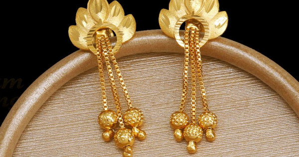 Floral Two Gram Gold Earring Dangler Collections Shop Online ER3646