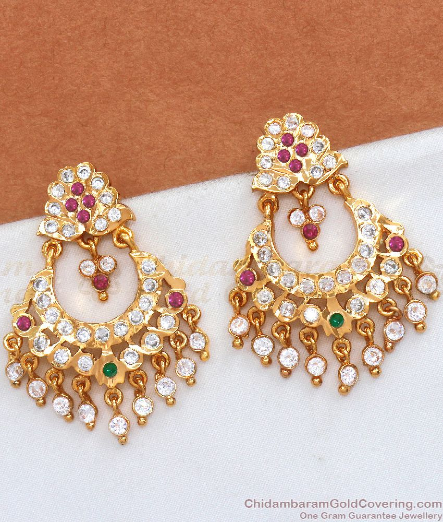 Beautiful Impon Danglers 5 Metal Earrings Bridal Jewelry ER3658 Beautiful Impon Danglers 5 Metal Earrings Bridal Jewelry ER3658