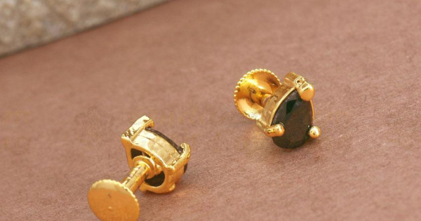 Rare Black Stone Gold Imitation Studs Collection Shop Online ER3767