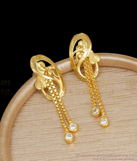 Latest Enamel Pattern Forming Gold Earrings Collections ER3917