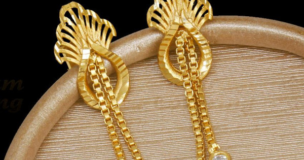Traditional Gold Earrings Forming Danglers Design Shop Online ER3832