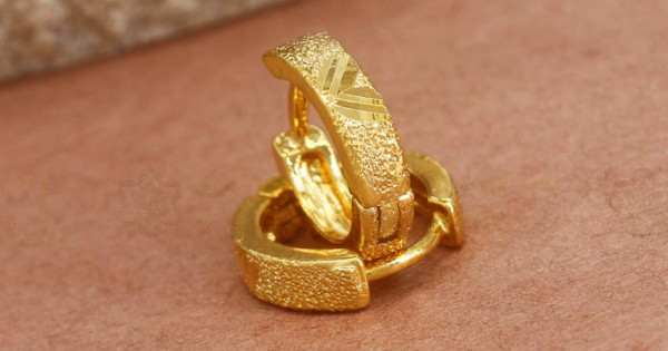 Regular Wear Plain Gold Plated Hoop Earrings Shop Online ER3937