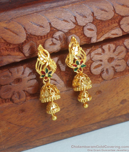 Premium Two Gram Gold Earrings Online South Indian Imitation Jewelry
