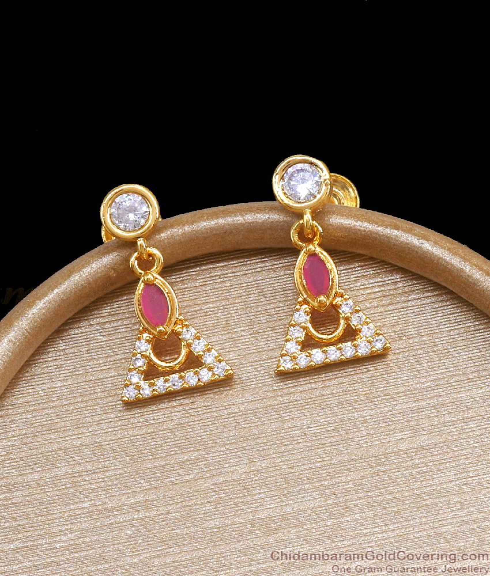 Buy 1 Gram Gold Earring Stone Design Danglers ER4121