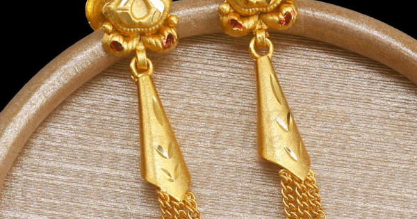 Women Wedding Gold Earring Forming Dangler Design ER4177
