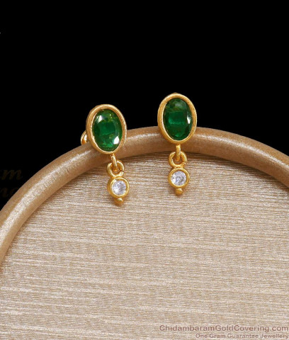 Small White Stone Gold Plated Stud Earring Daily Wear ER4179