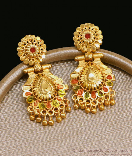 Women Wedding Gold Earring Forming Dangler Design ER4177
