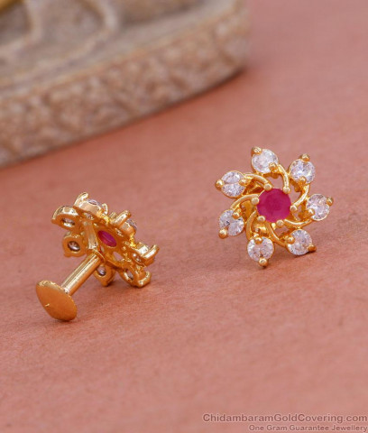 Crescent Design Gold Plated Ear Studs Online ER4237
