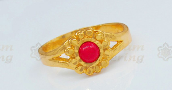Original Impon Red Pavalam Stone Rings Gati Stone Jewelry FR1024