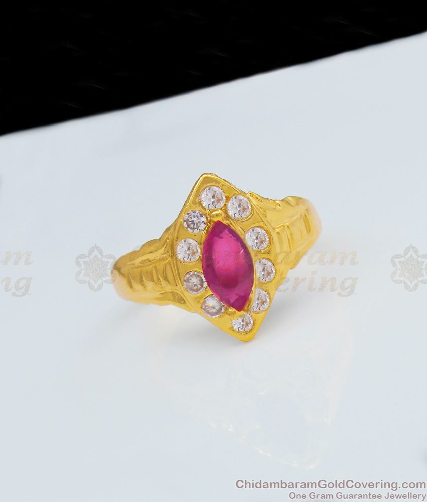 Big Ruby Stone Original Impon Finger Rings Gati Stone Imitation Jewelry ...