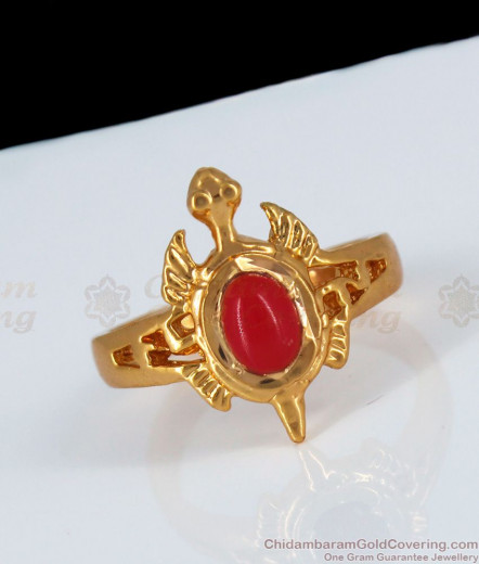 Original Impon Red Pavalam Stone Rings Gati Stone Imitation Jewelry FR1002