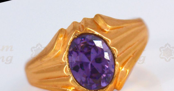 Rasi Kal Mothiram Attractive design Violet Stone Impon Gold Finger Ring ...