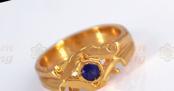 Beautiful Blue Sapphire Stone Gold Impon Finger Rings FR1220