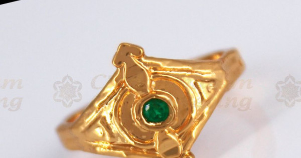 Green Stone Original Impon Gold Finger Rings FR1236