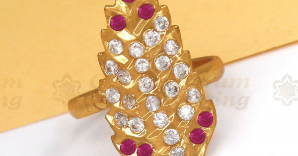 Leaf Design Impon Finger Ring Panchaloga Collection FR1259