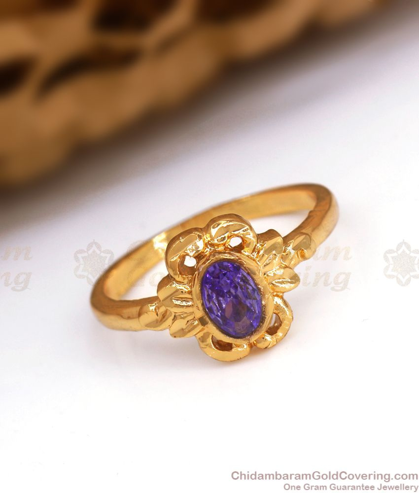 Purple Amethyst Stone Finger Ring Impon Collection FR1282
