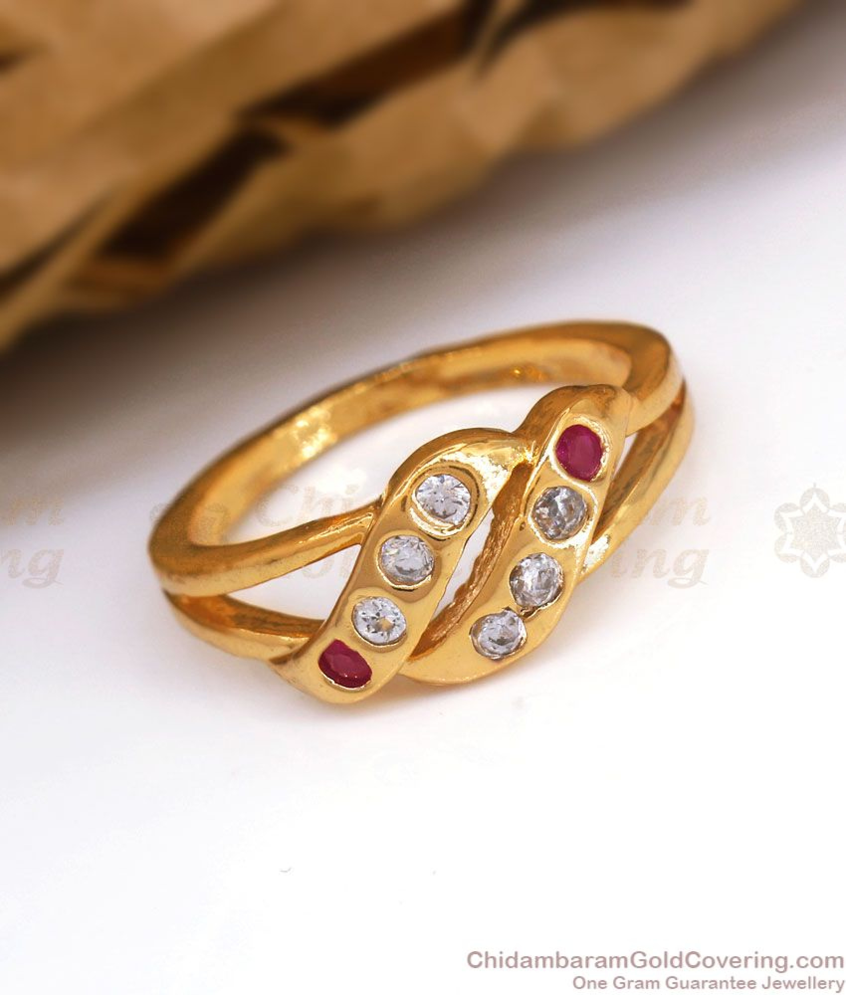 Buy Ruby White Stone Impon Finger Ring Collection Gati Jewelry FR1298