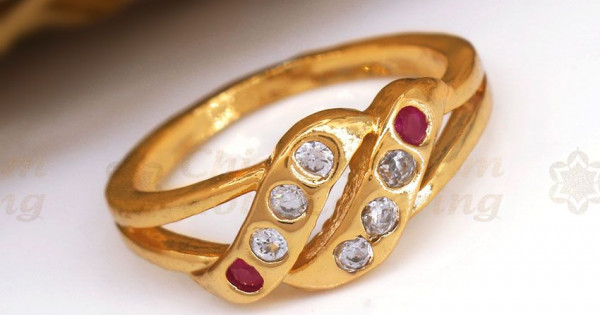 Buy Ruby White Stone Impon Finger Ring Collection Gati Jewelry FR1298