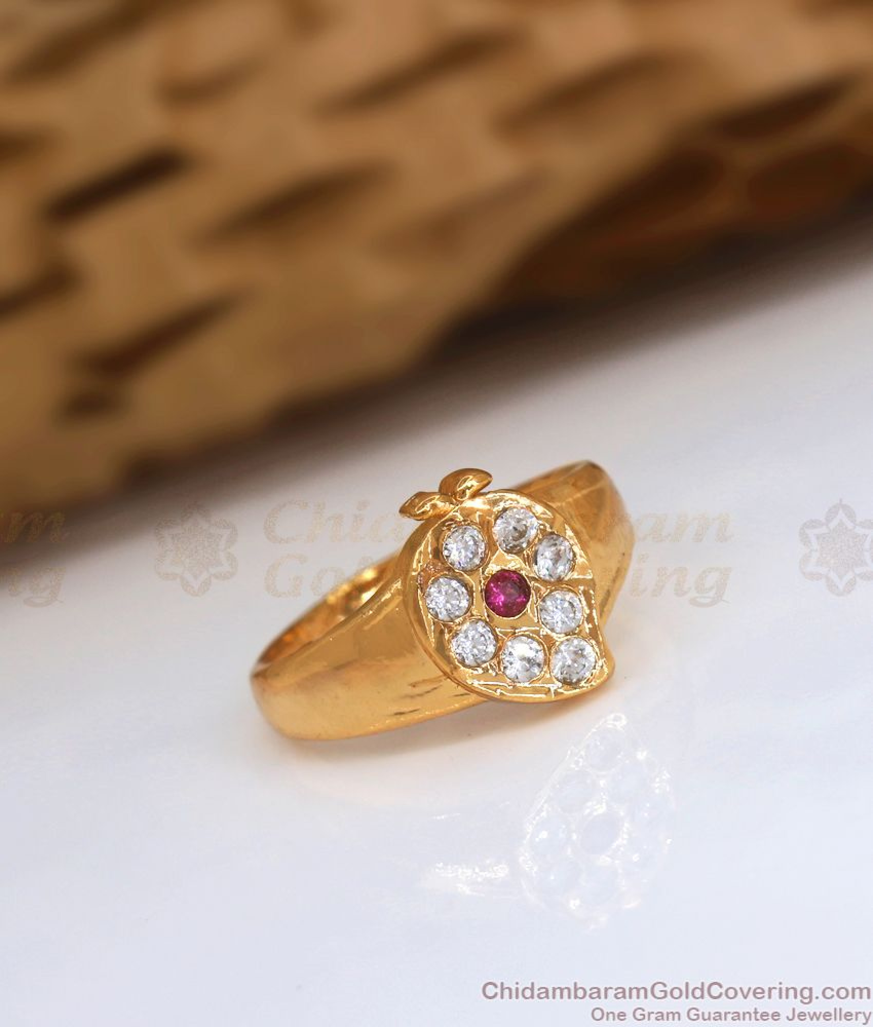 Original Impon Finger Ring Mango Design One Gram Gold Collections FR1341
